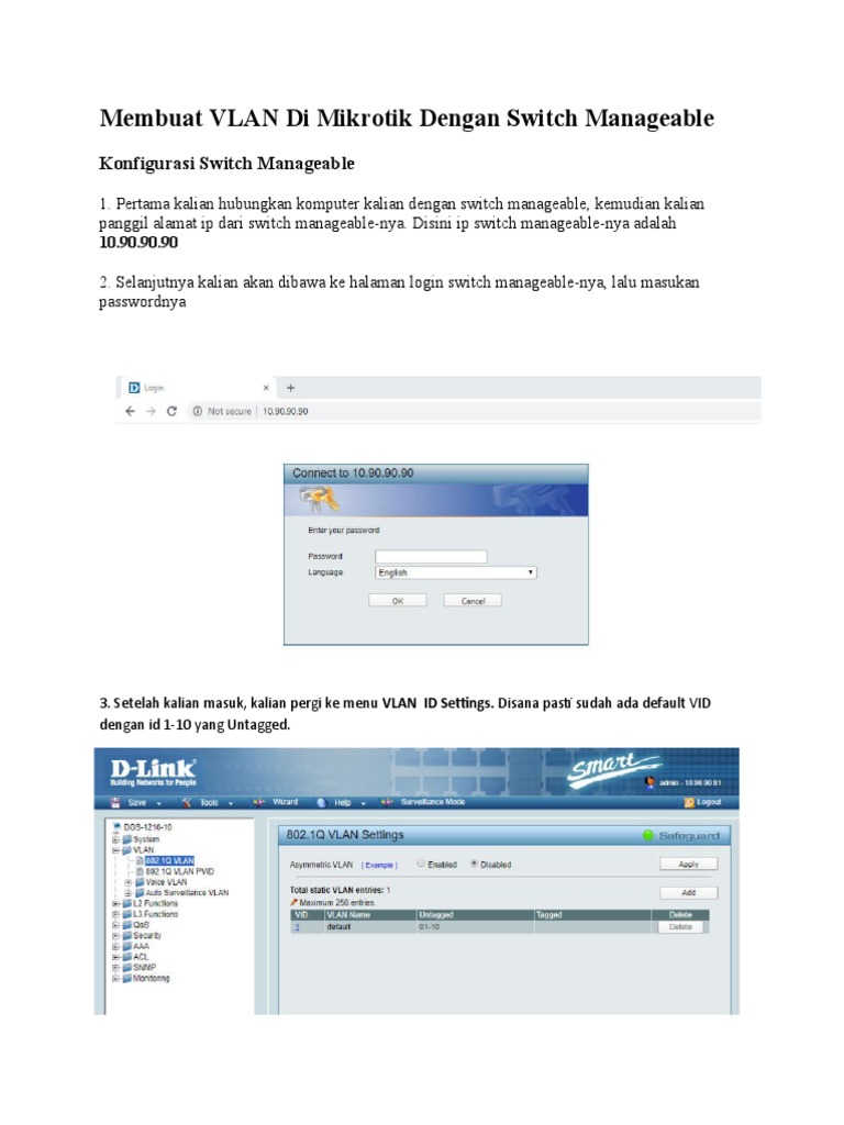 Membuat VLAN Di Mikrotik Dengan Switch Manageable | PDF | Komputer