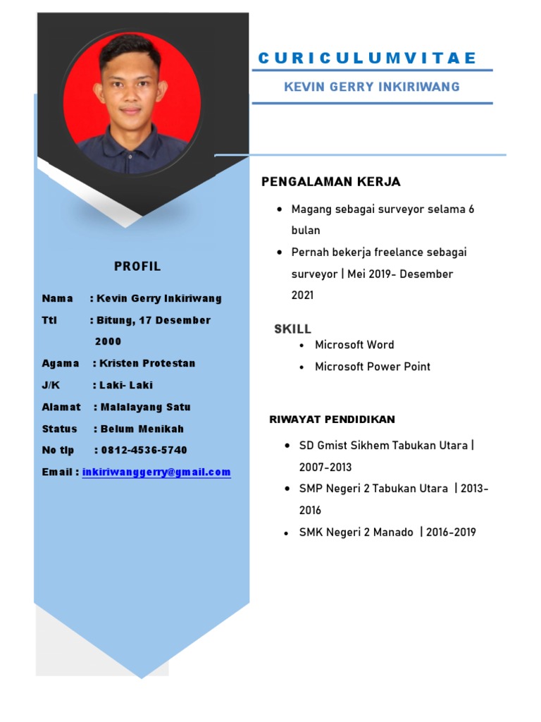 Contoh CV Kevin Gerry Inkiriwang | PDF