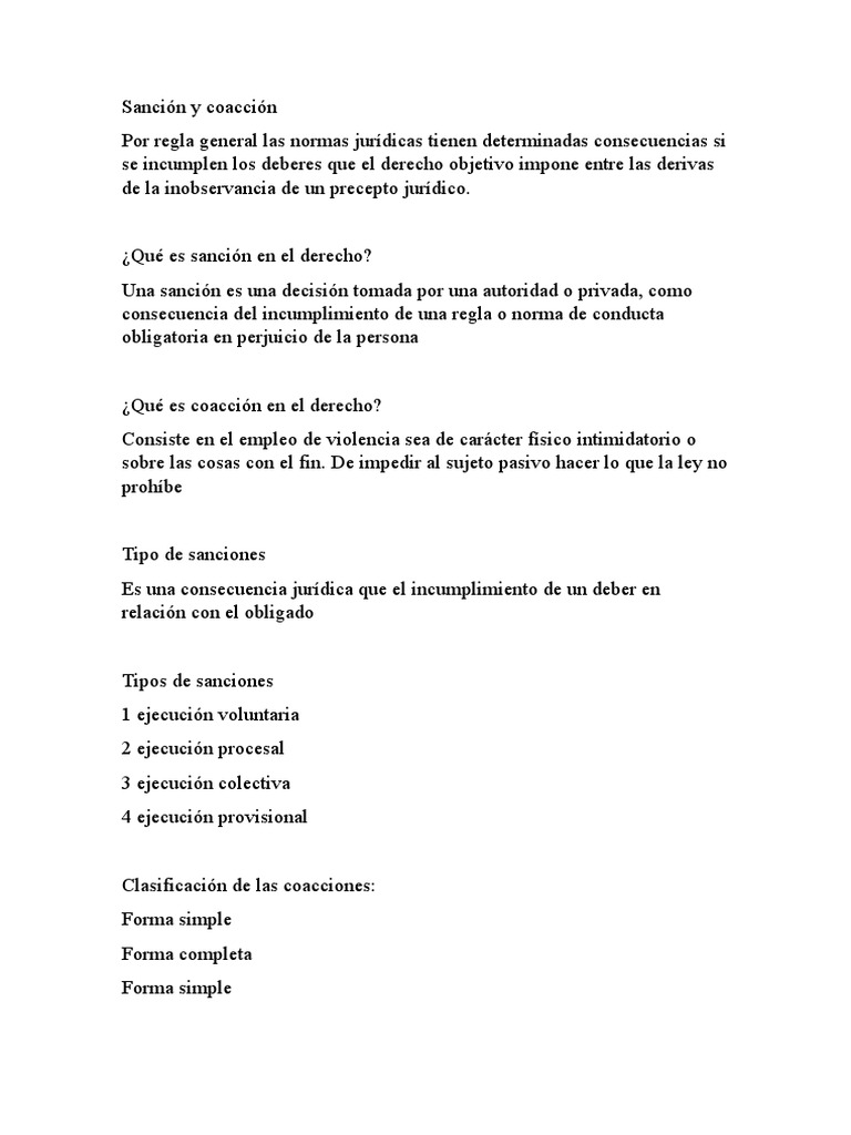 Sansion y Coaccion | PDF