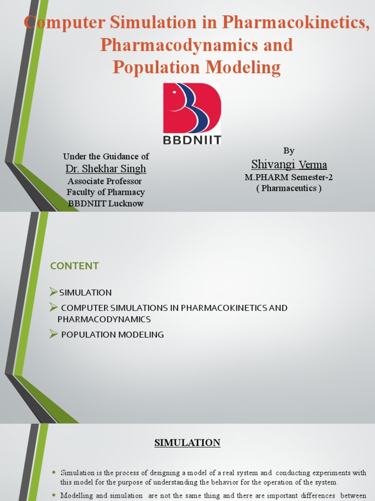 Computer Simulation | PDF | Pharmacokinetics | Dependent And Independent Variables