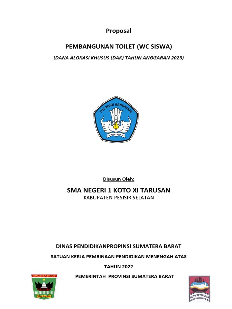 Proposal Pembangunan WC Toilet Siswa 2022 | PDF