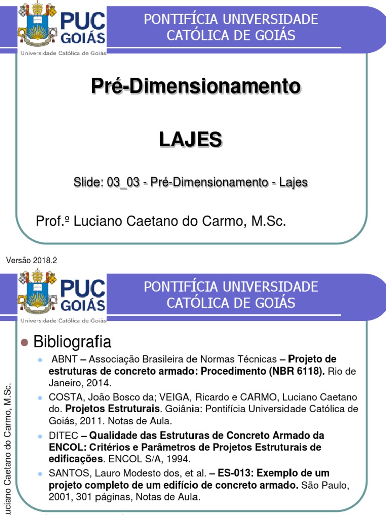 Pré-Dimensionamento - Lajes | PDF