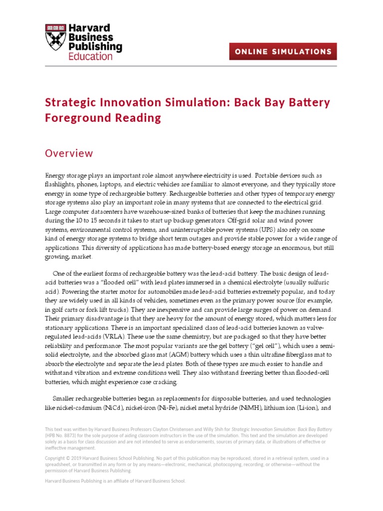 Back+Bay+Battery Foreground+Reading | PDF | Rechargeable Battery ...