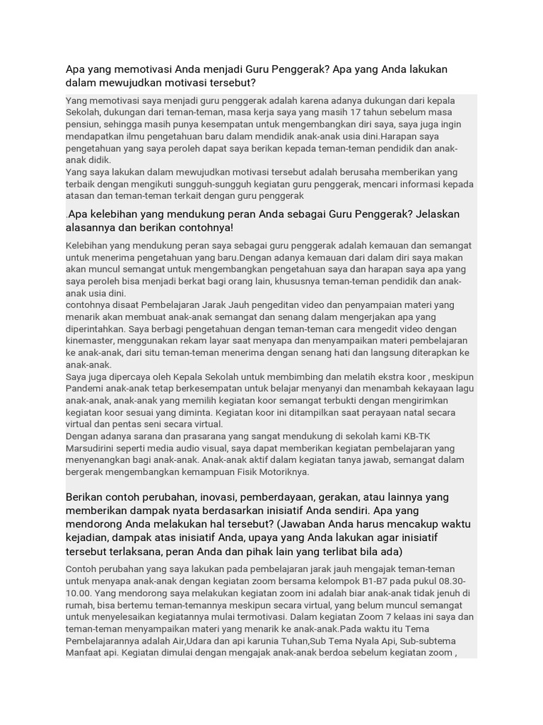 Esai Guru Penggerak | PDF | Karier & Perkembangan | Pengembangan Diri