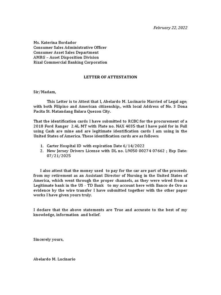 letter of attestation | PDF