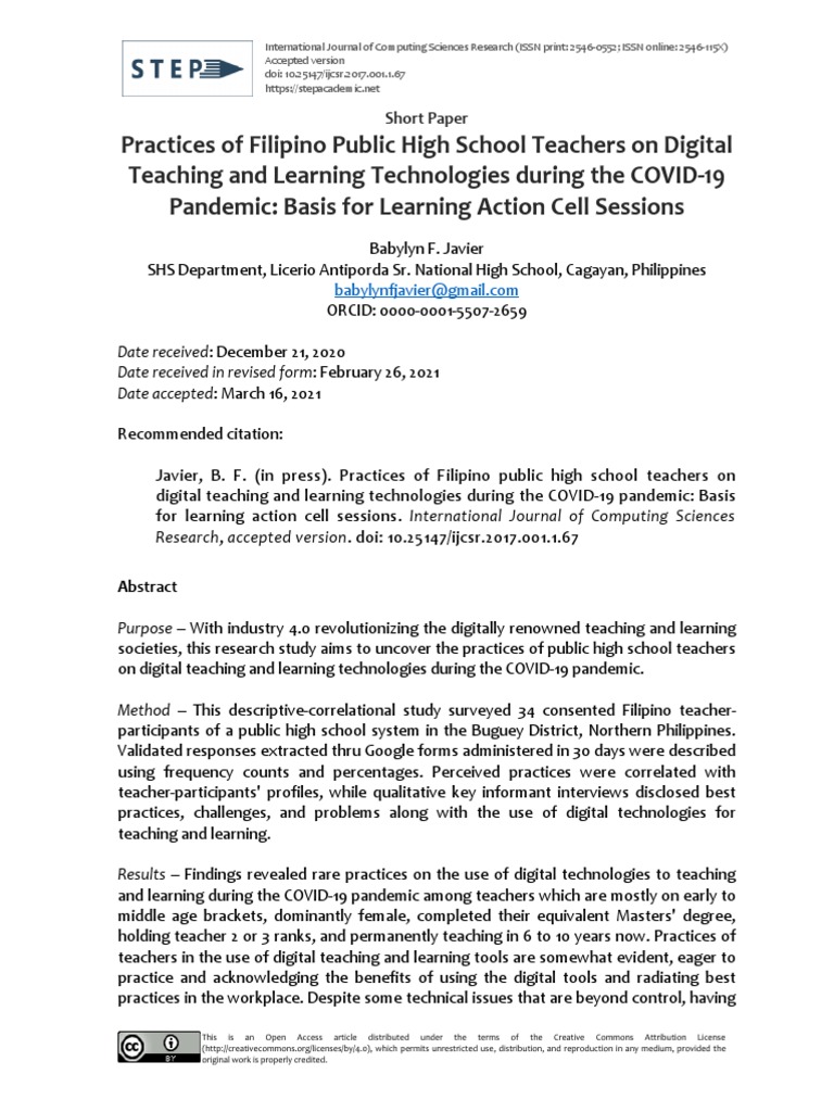 ED616121 | PDF | Educational Technology | Teaching Method