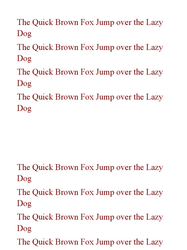 The Quick Brown Fox Jump Over The Lazy Dog | PDF