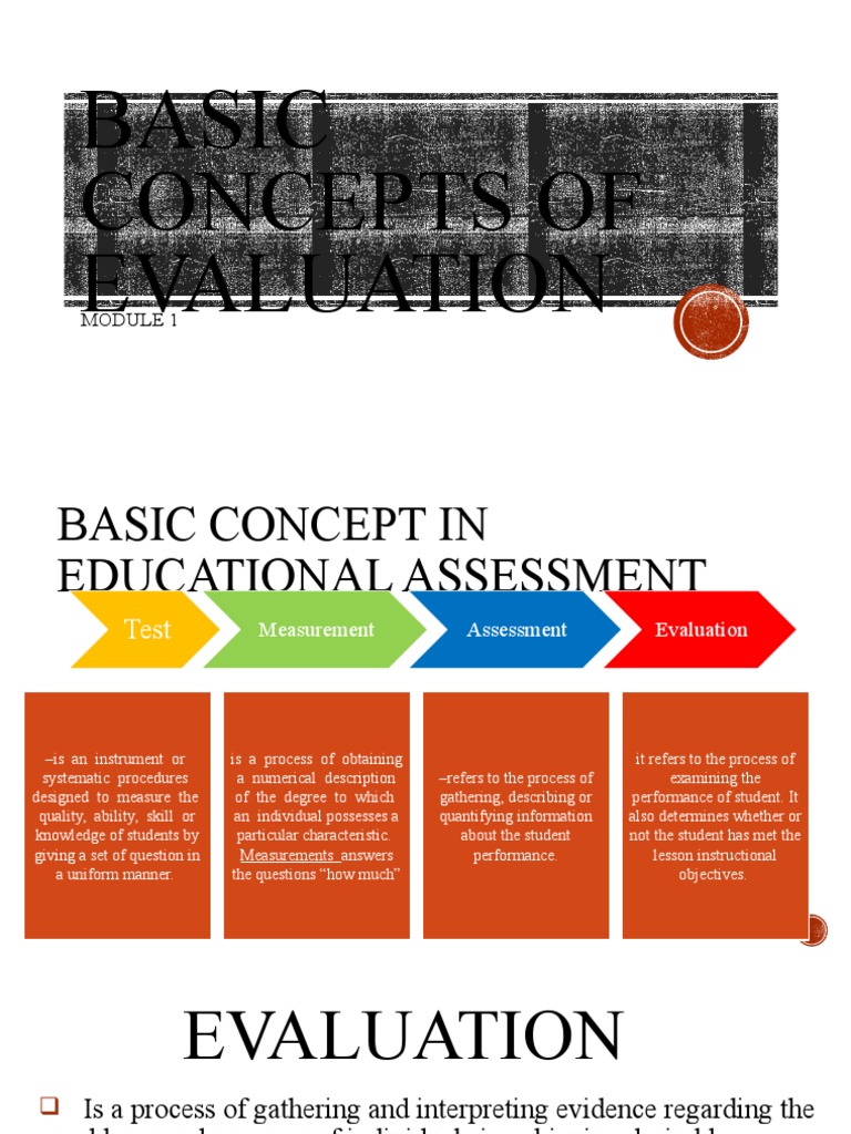 Basic Concepts of Evaluation | PDF | Educational Assessment | Evaluation
