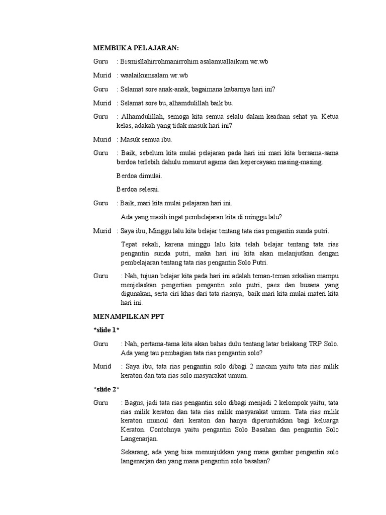 Skenario Pembelajaran | PDF