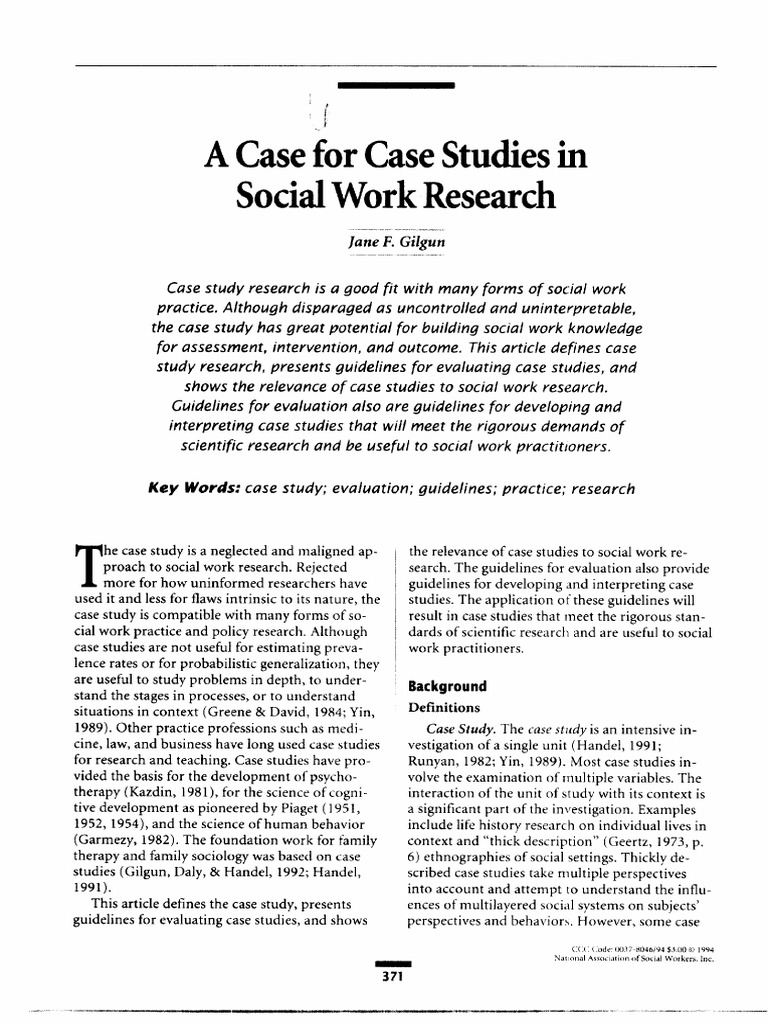 Social Work Case Study Examples | PDF