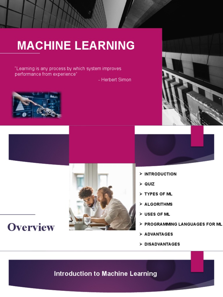 Machine Learning: "Learning Is Any Process by Which System Improves ...
