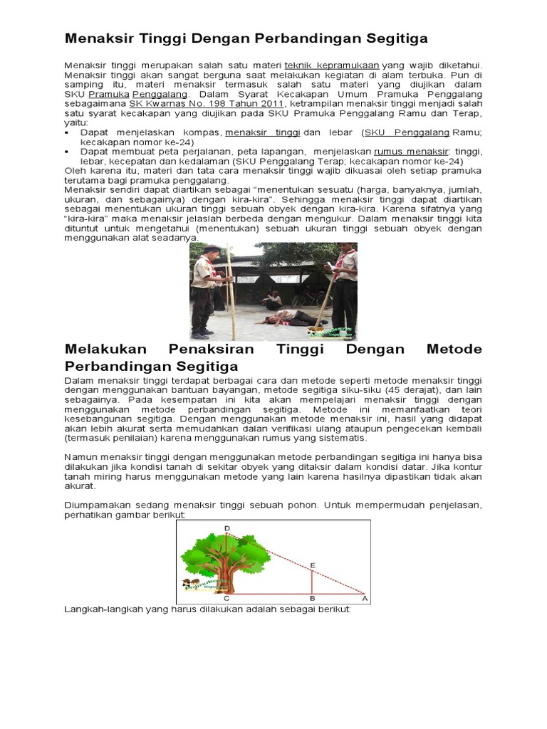 Menaksir Tinggi dan Lebar dengan Kompas | PDF | Griya & Taman | Sains ...