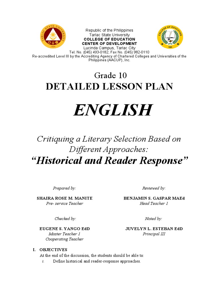 English: Detailed Lesson Plan | Download Free PDF | Aesthetics