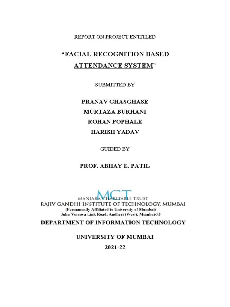 Smart Attendance Face Recognision Using Machine Learning 2 | PDF ...