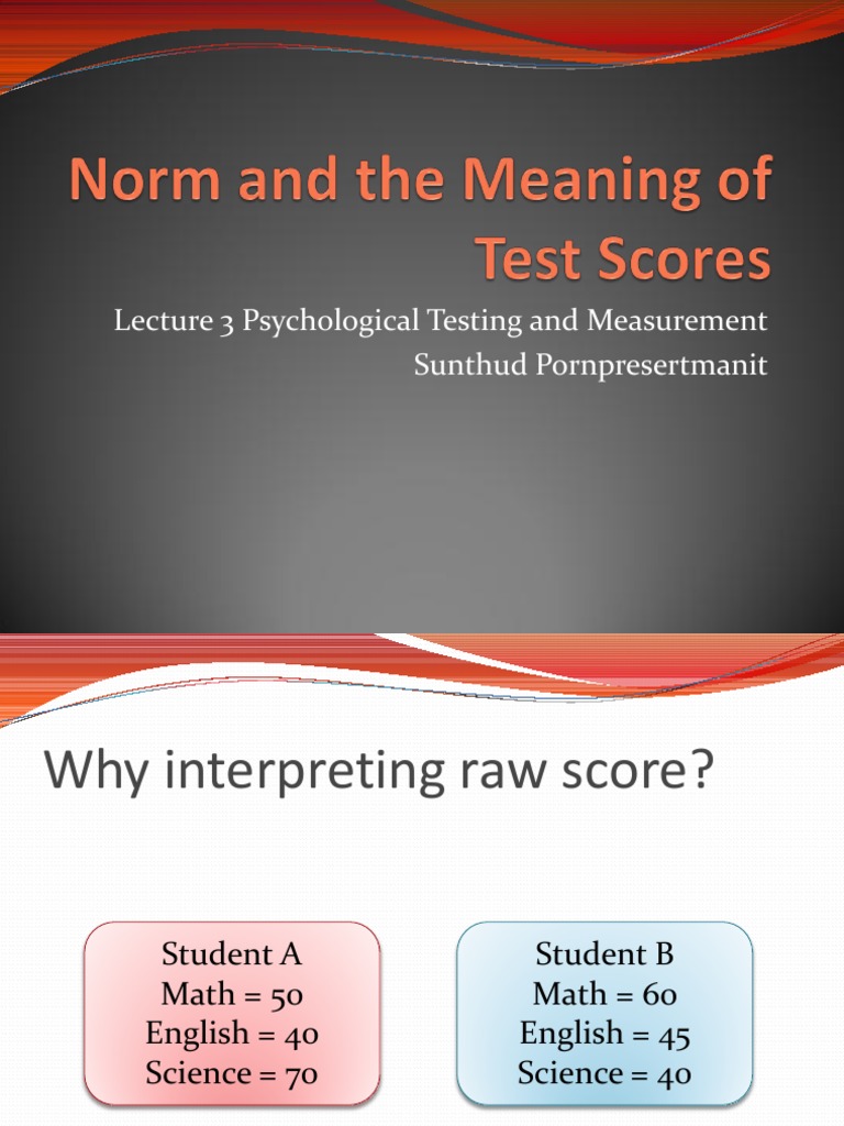 Norms and The Meaning of Test Scores | PDF | Test (Assessment ...