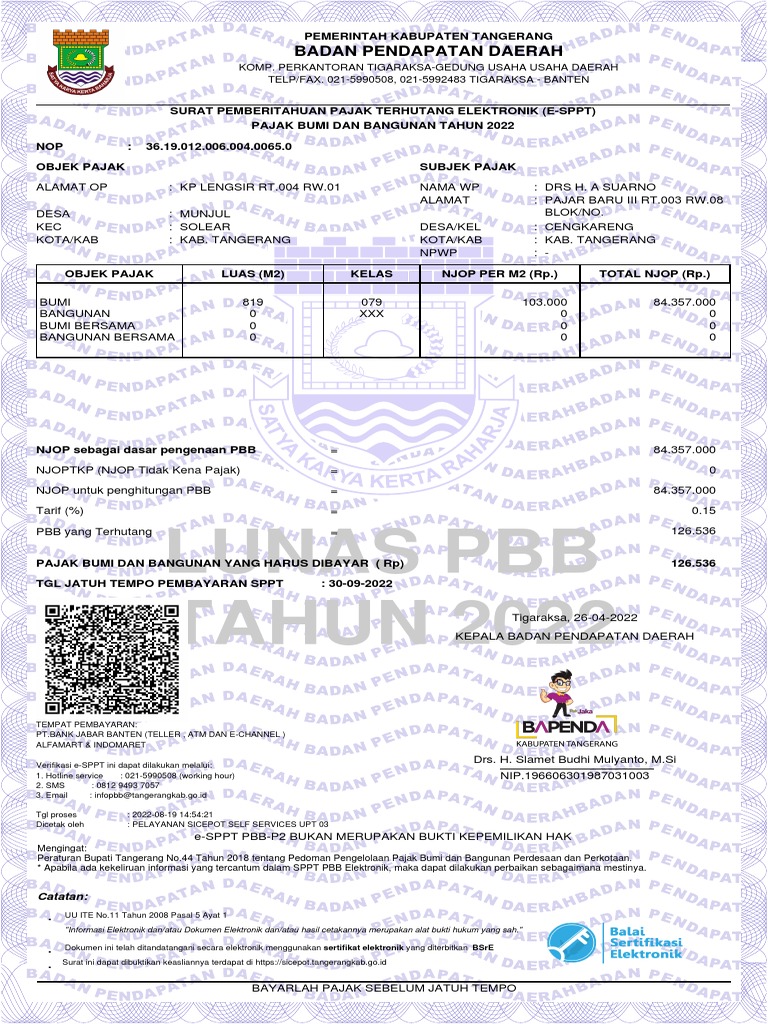Pajak Bumi Dan Bangunan | PDF