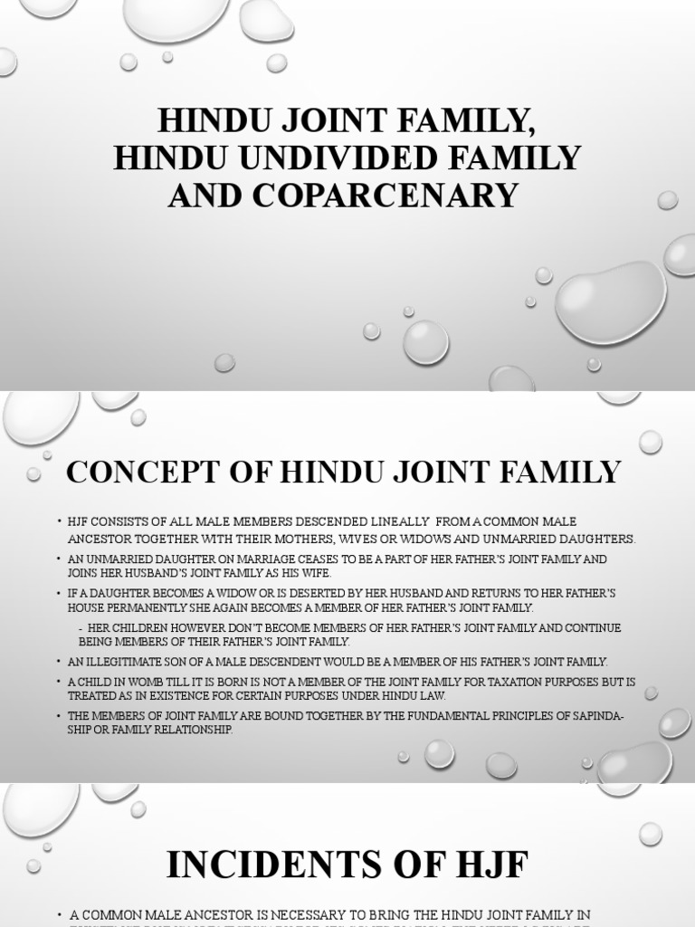 HJF, HUF & Coparcenary | PDF | Family | Concurrent Estate