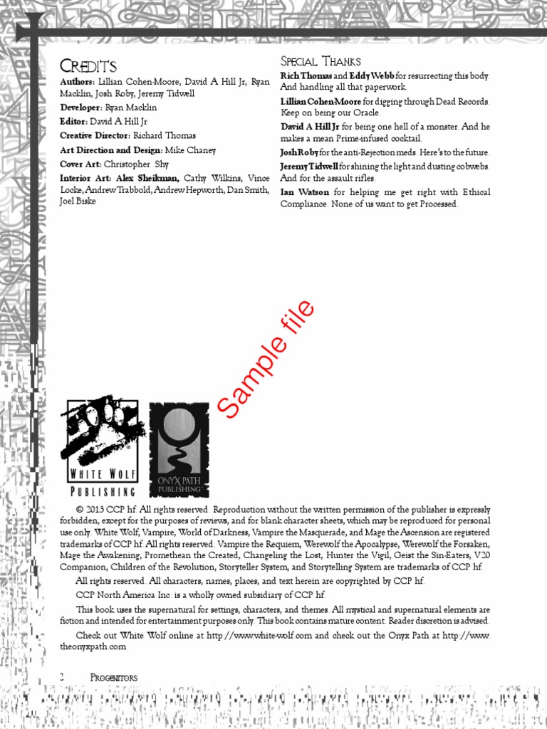 Sample File: Credits | PDF