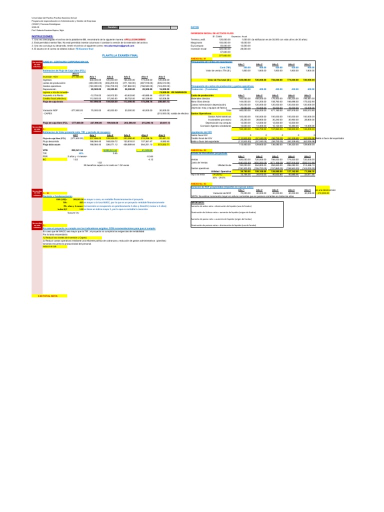 Solucion Caso Indicadores de Evaluacion de Proyectos | PDF ...