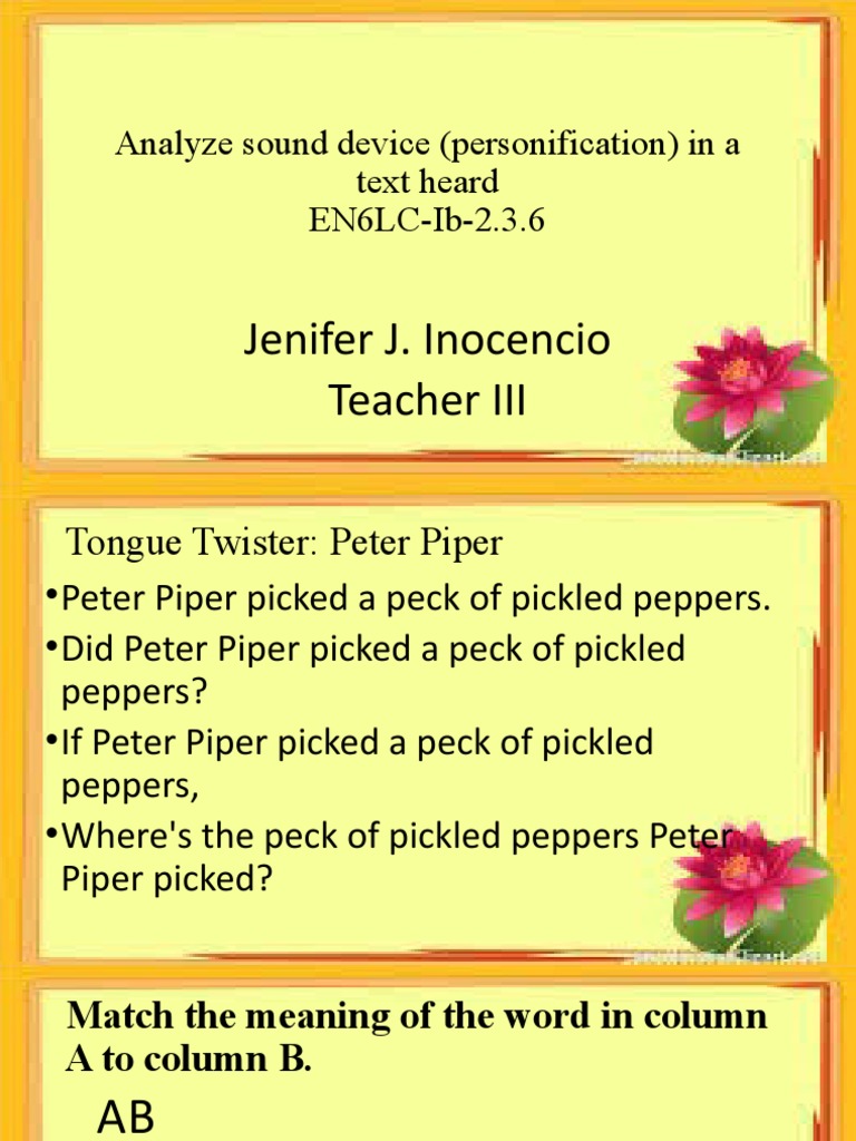 EngQ1W2d2 - Personification | PDF | Anthropomorphism