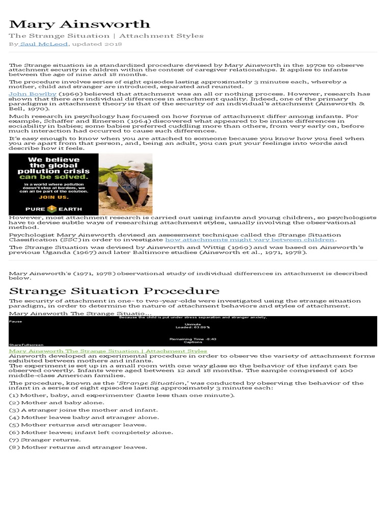 Mary Ainsworth: Our Guide To Attachment Research – ELXJC