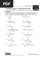 Alcohol Nomenclature Practice Worksheet | PDF | Science & Mathematics