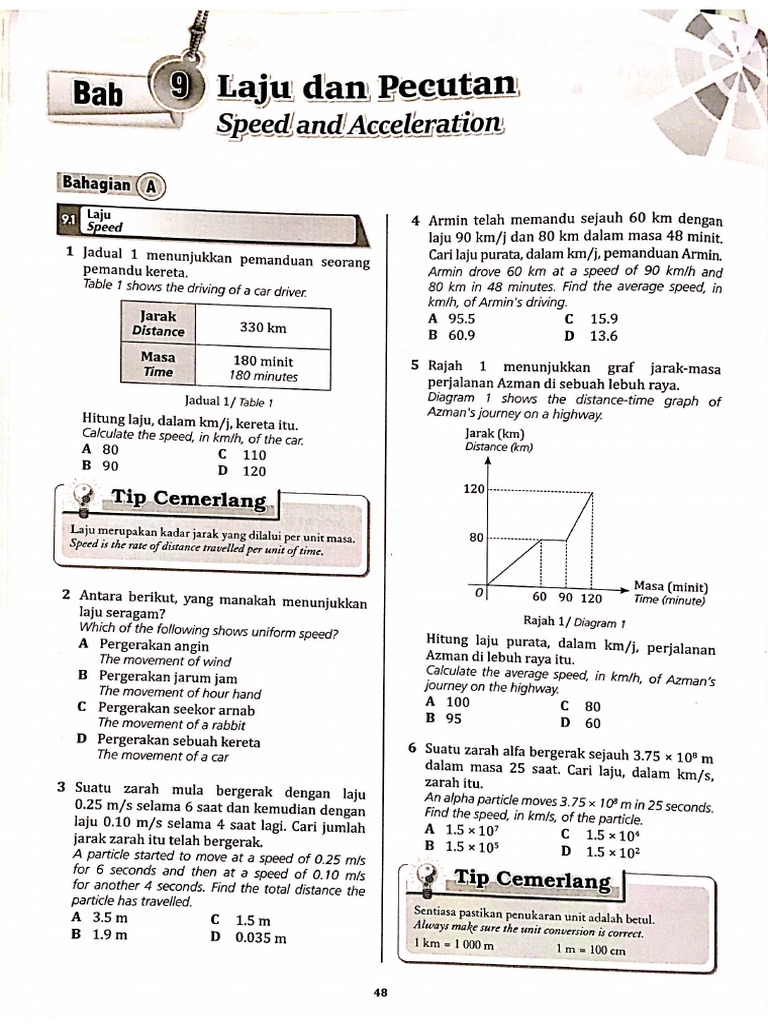 Latihan Bab 9 - Laju Dan Pecutan | PDF