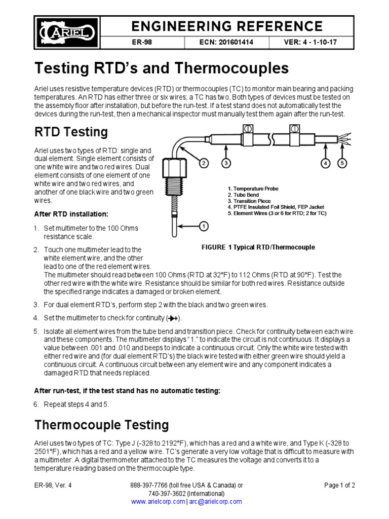 Testing RTD's and Thermocouples | PDF | Thermocouple | Thermometer
