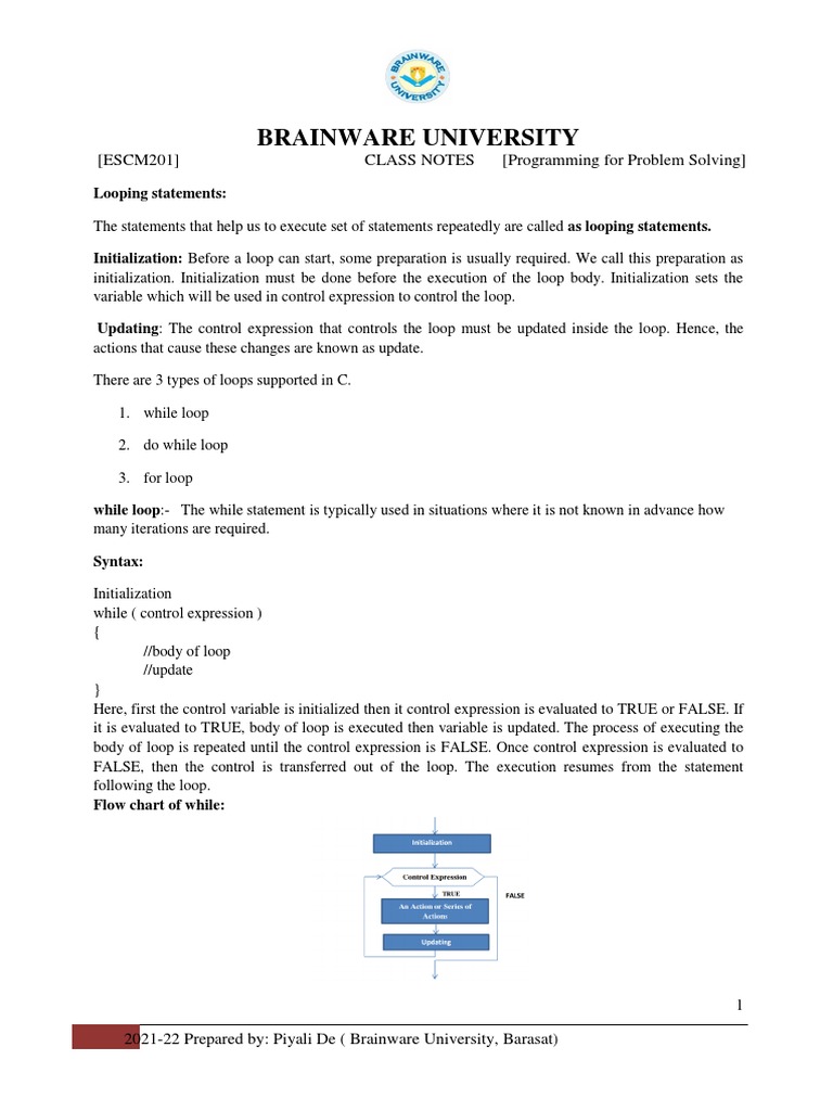PPS ESCM201 MOD2 Part3 | PDF | Control Flow | Computer Science