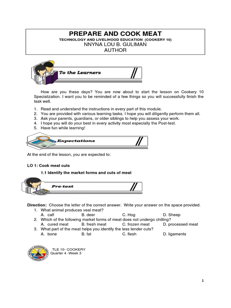 COOKERY_10-QUARTER 4-WEEK-1 | PDF | Beef | Pork