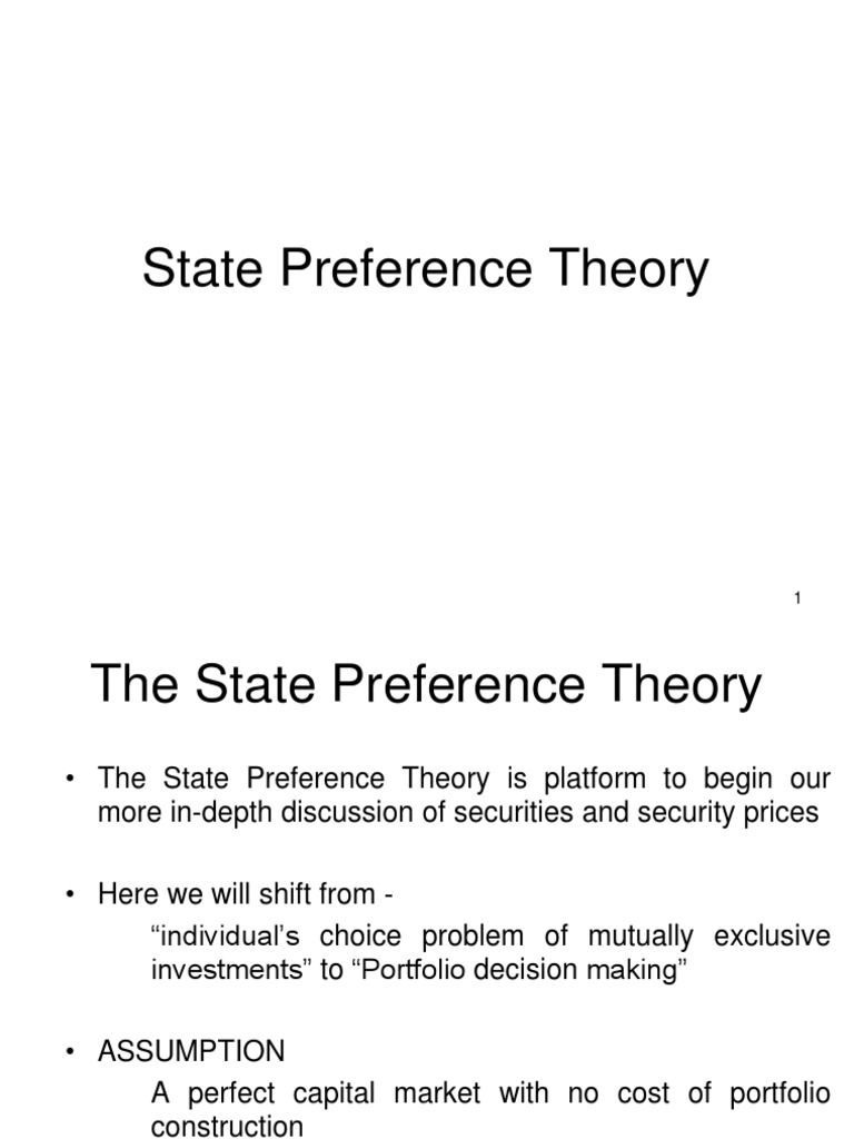 State Preference Theory | PDF | Utility | Prices