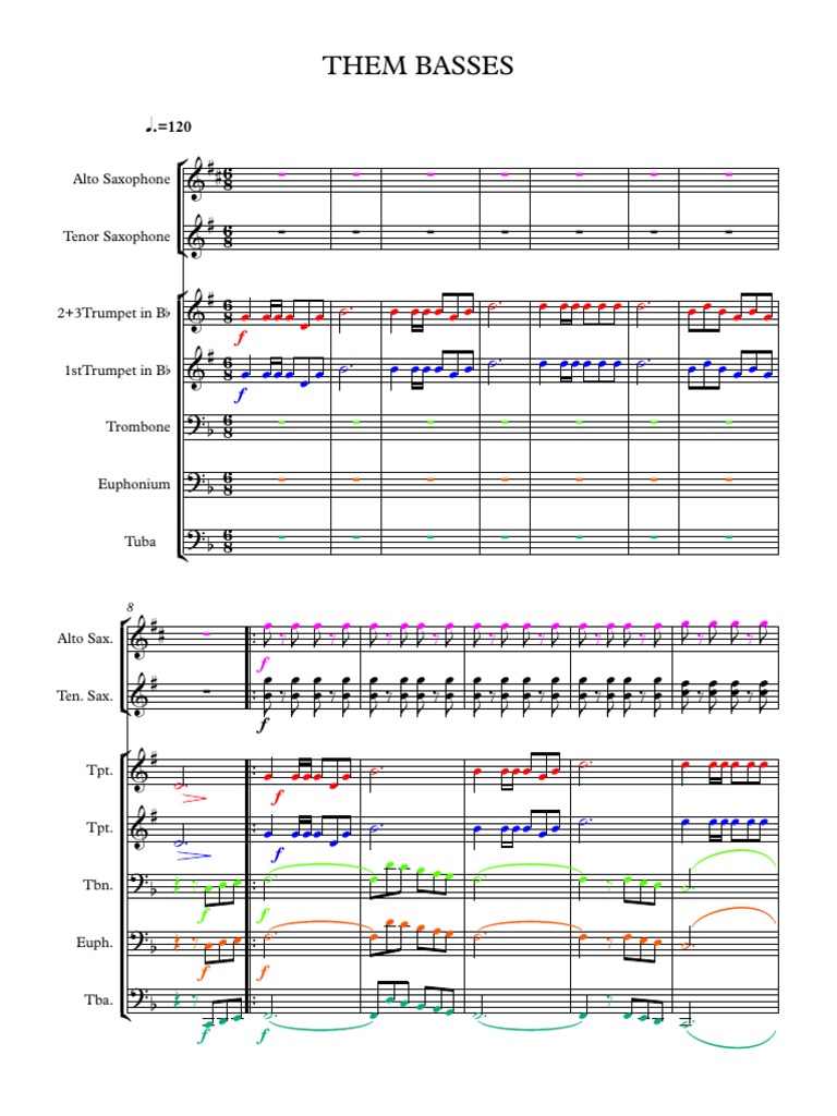 THEM-BASSES - Score and Parts | PDF | Échecs | Aérophones