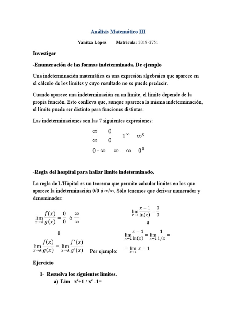 Enumeracion de Las Formas Indeterminadas | PDF | Análisis | Matemáticas