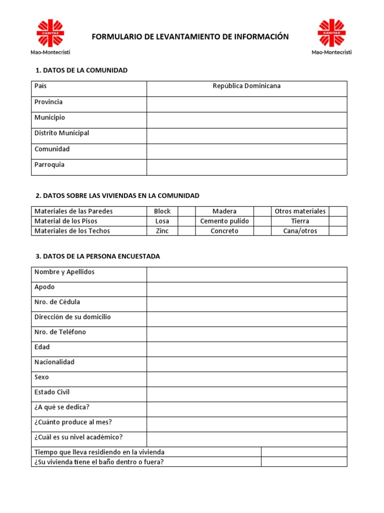 Formulario de Levantamiento de Información | PDF