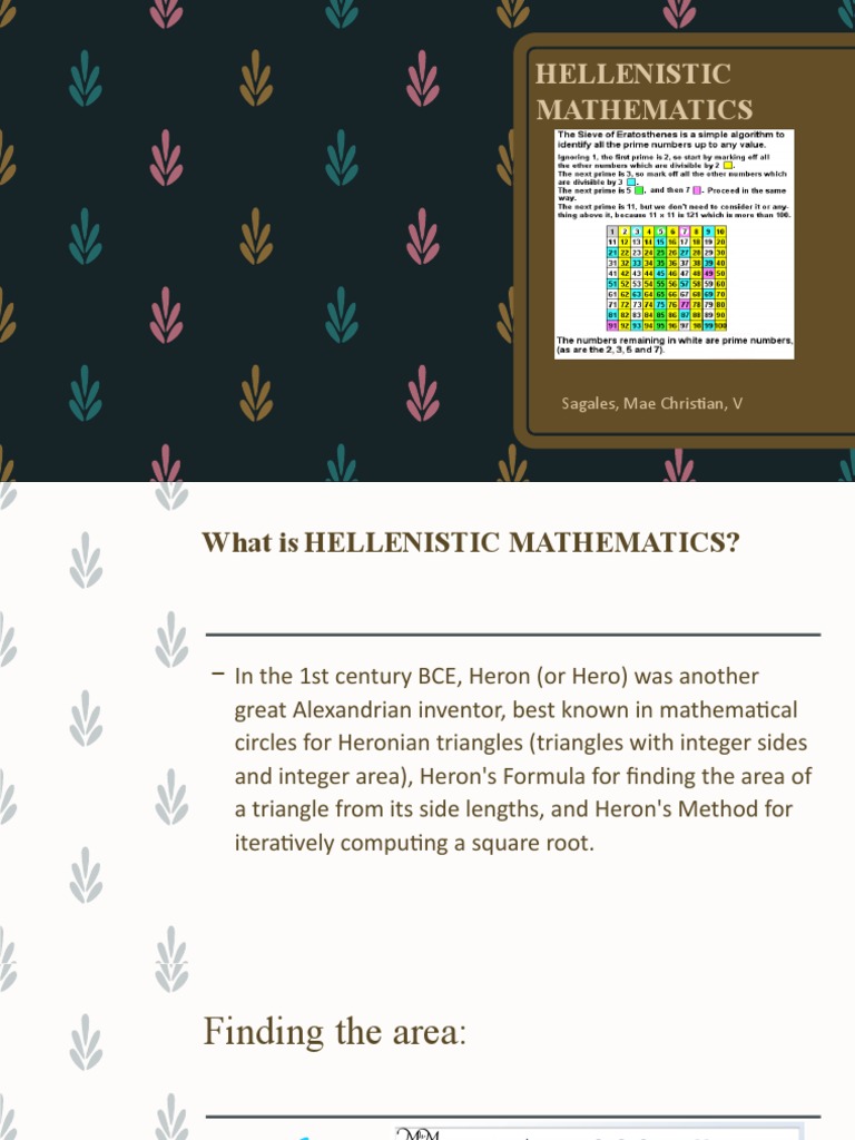 Hellenistic Mathematics: Sagales, Mae Christian, V | PDF | Ellipse ...