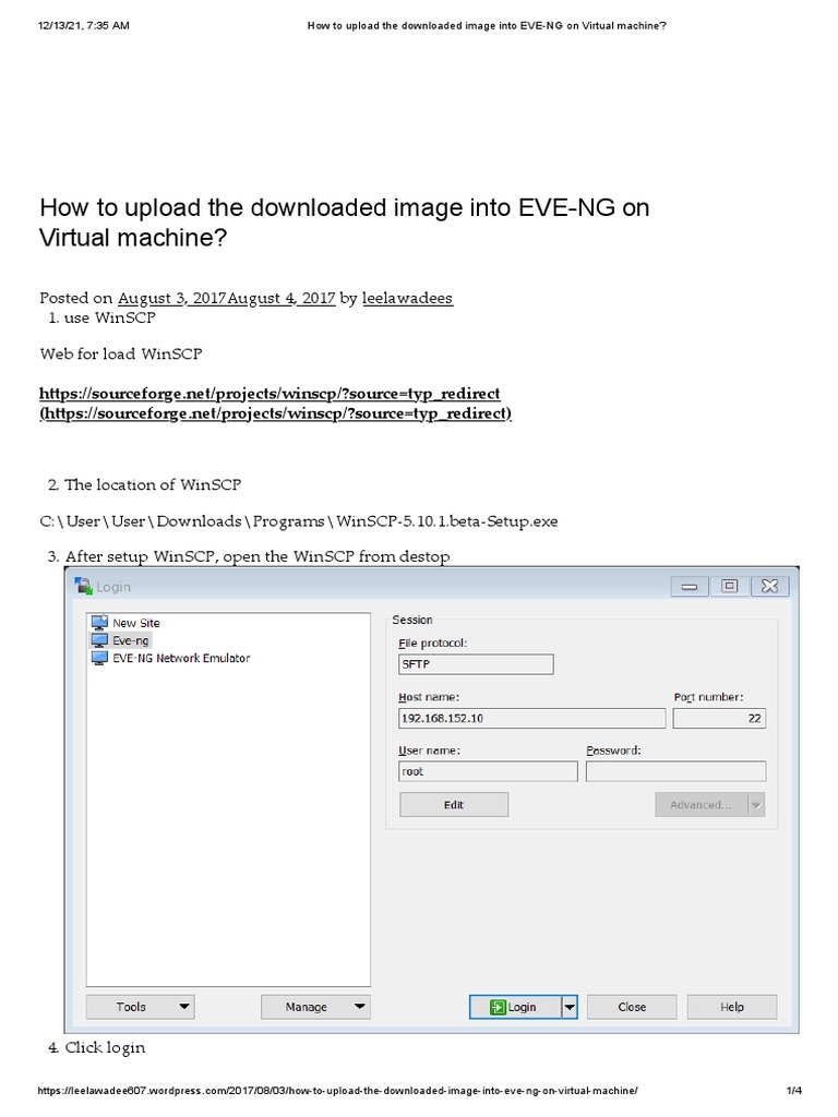 How To Upload The Downloaded Image Into EVE-NG On Virtual Machine | PDF | Computer File | Software
