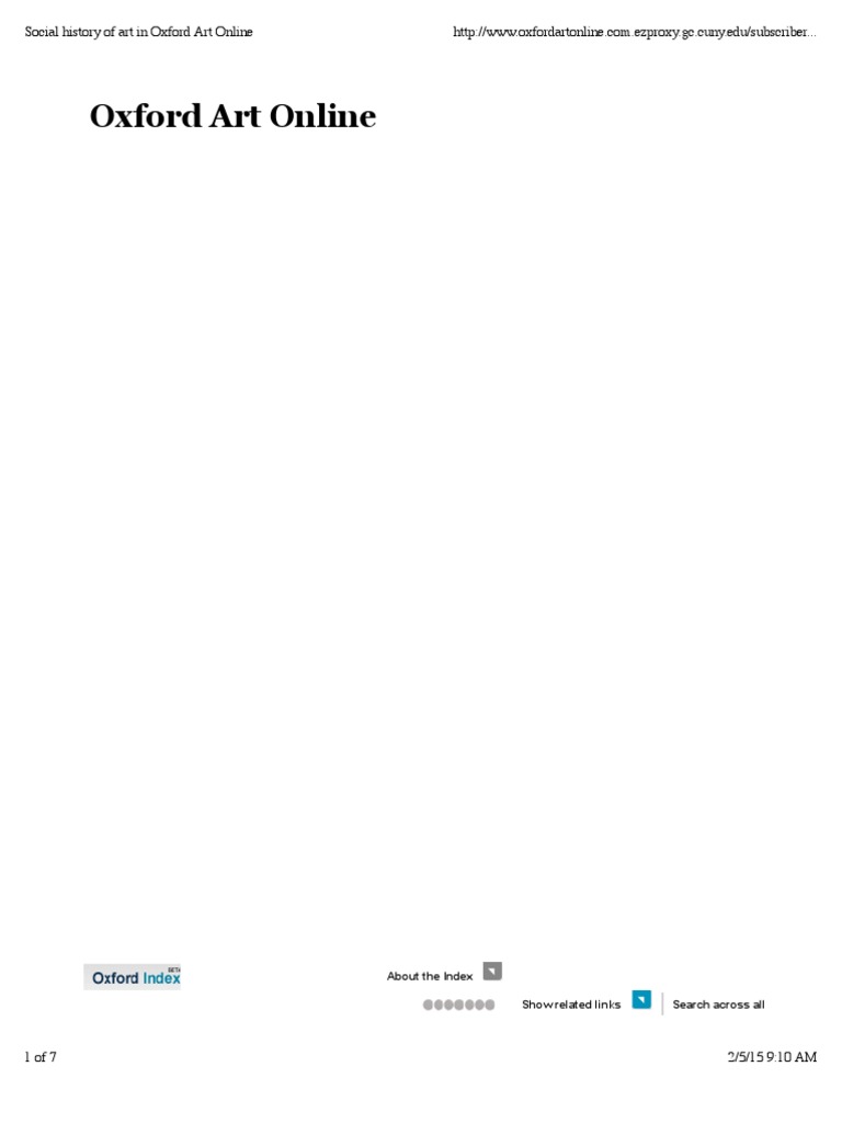 Social History of Art in Oxford Art Online | PDF