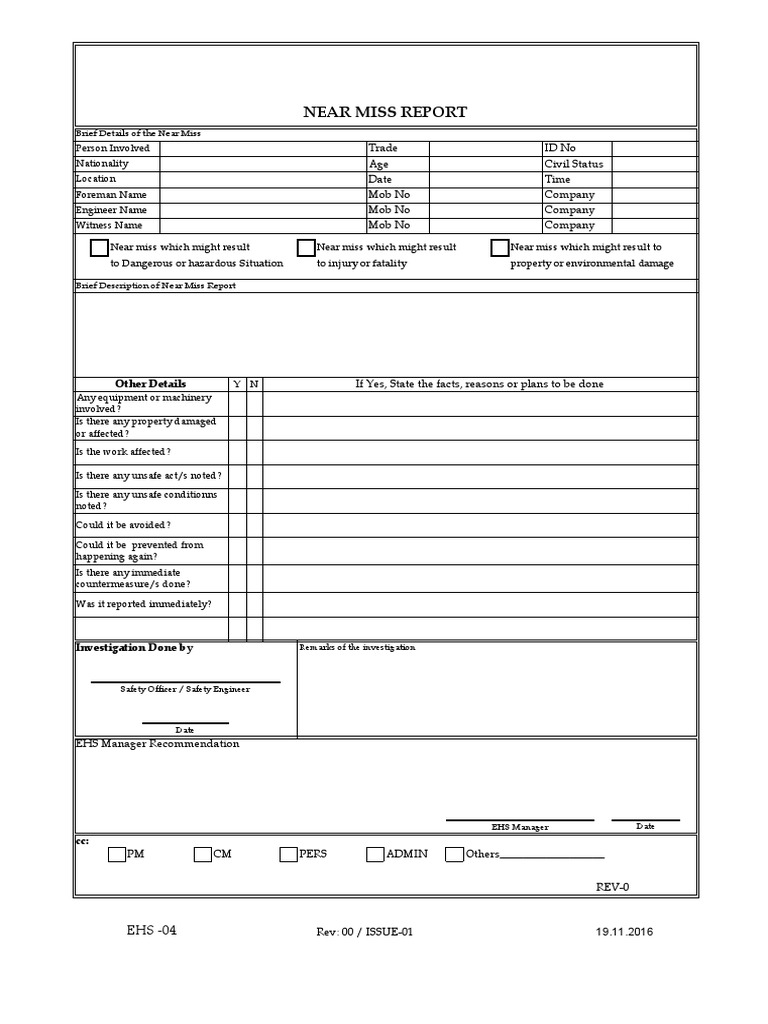 04 Near Miss Report | PDF