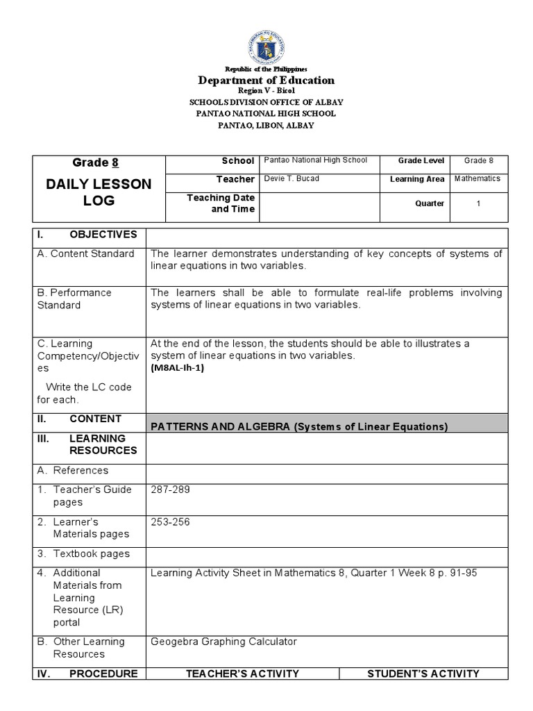 Analyzing Systems of Linear Equations: Identifying Consistent ...