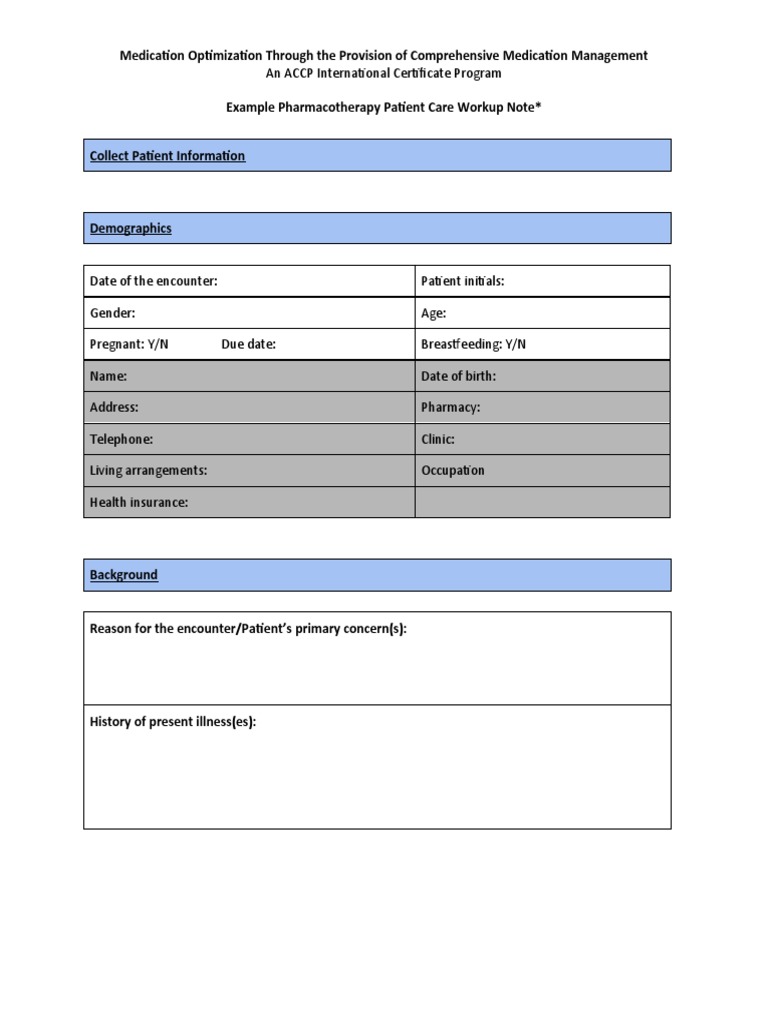 Module3 Example Pharmacotherapy Patient Care Workup Note | PDF | Dose ...