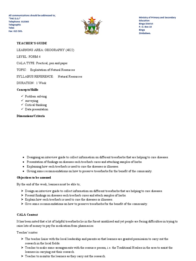 O Level Geography Component C | PDF | Learning | Teachers