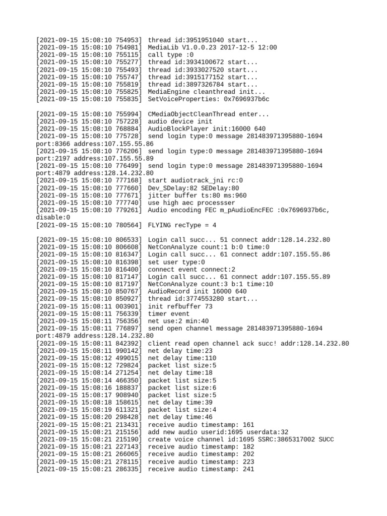 2021 09 15 - Log | PDF | Digital Technology | Communications Protocols