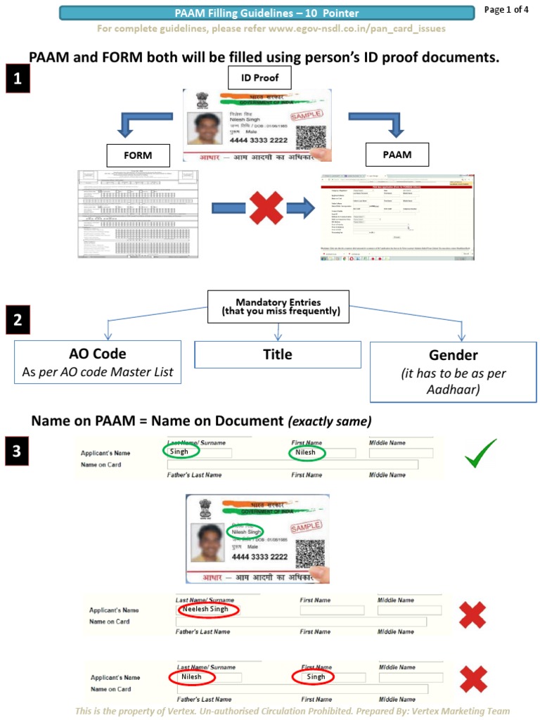 PAAM and FORM Both Will Be Filled Using Person's ID Proof Documents ...