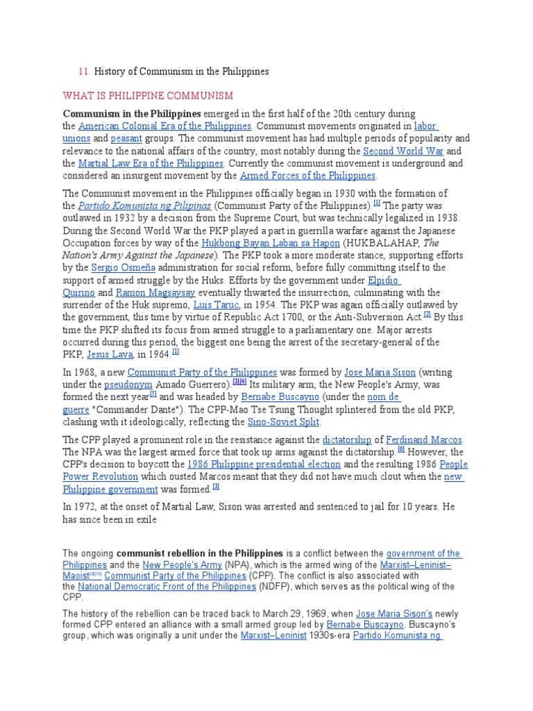 History of Communism in The Philippines | PDF | Political Movements ...