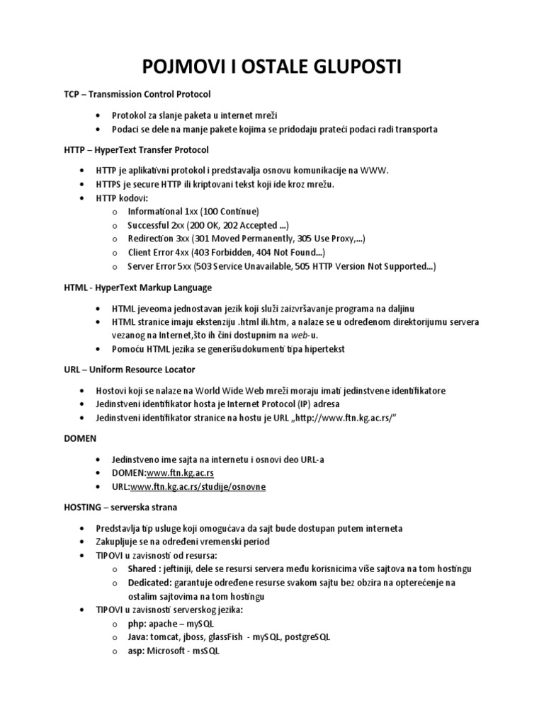 Internet Programiranje | PDF