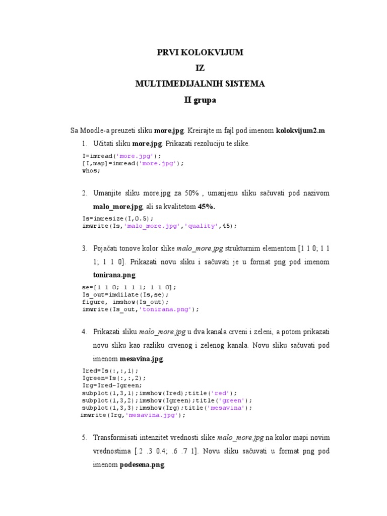 Prvi Kolokvijum 1 | PDF