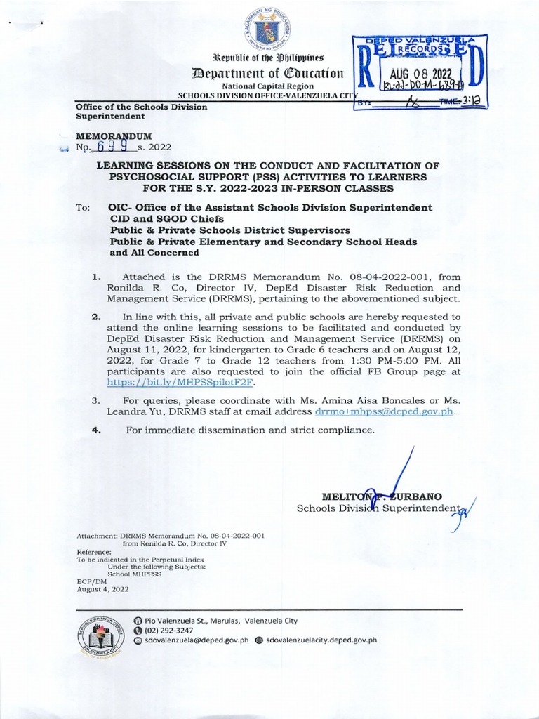 Learning Sessions On The Conduct and Facilitation of Psychosocial ...