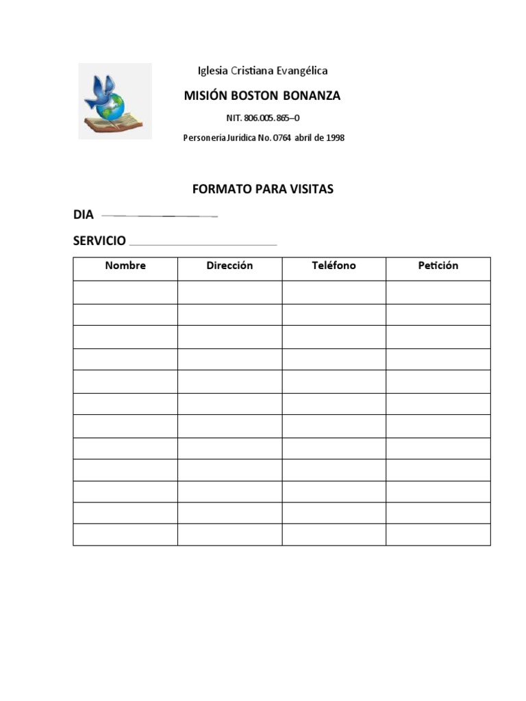 Formato para Visitas | PDF