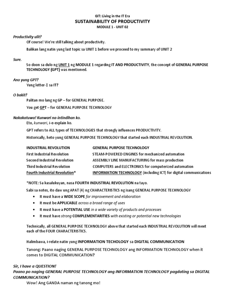 GIT Module 1 - Unit 2 (RECAP) | PDF | Educational Technology | 3 D Printing