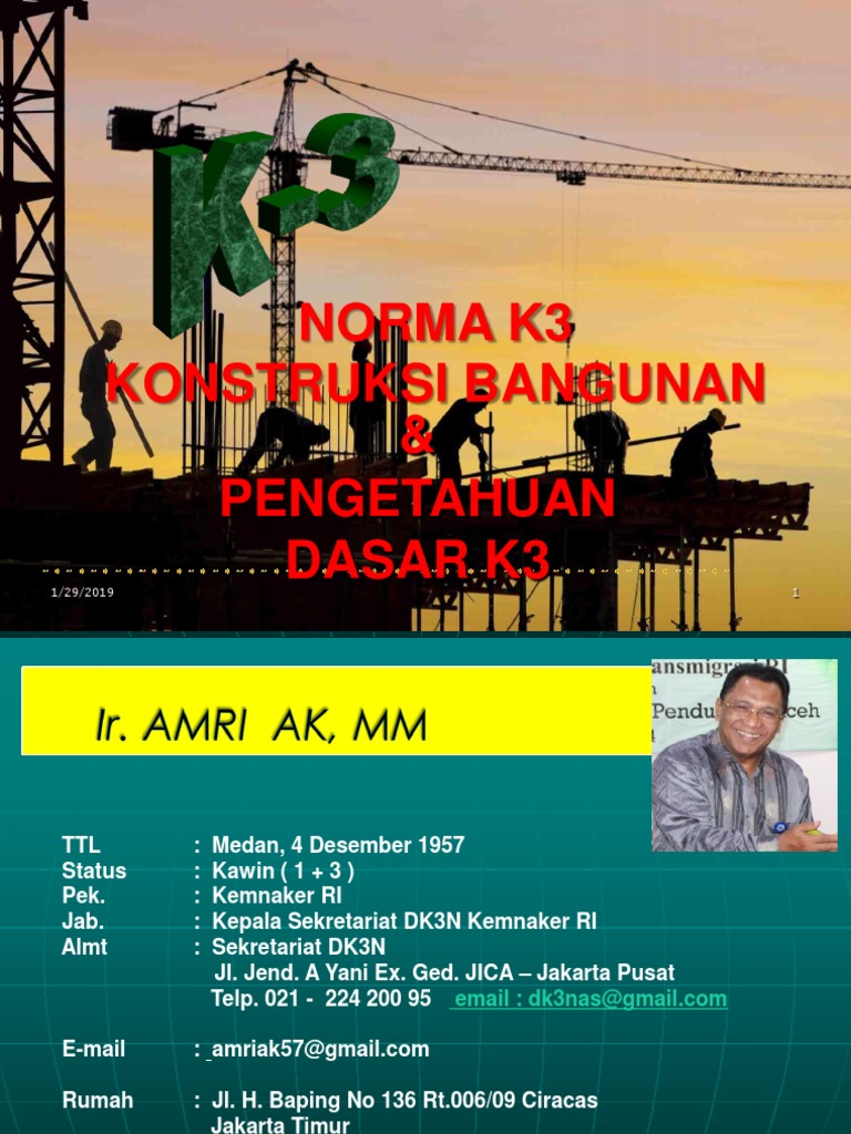 UU & PENGETAHUAN DSR K3 KONSTRUKSI - AK 26 NOV 2918 Revisi | PDF